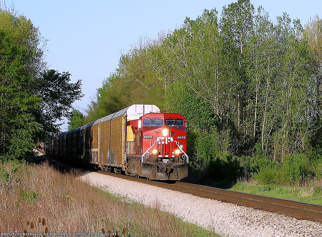 CP 8655 22M New CP train Montplelier OHio 7:44